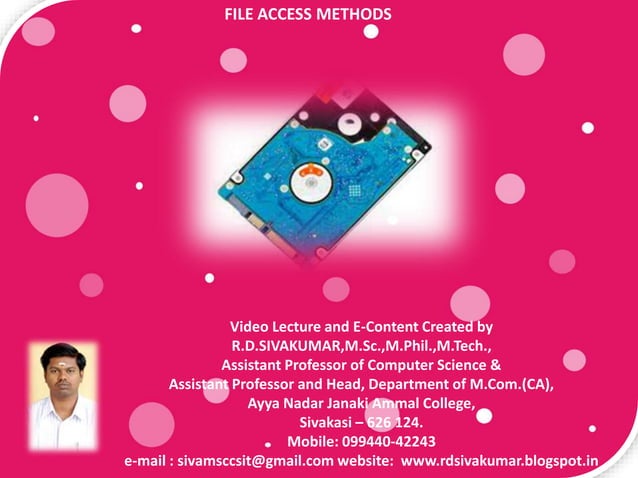 File Access Methods-R.D.Sivakumar | PPT