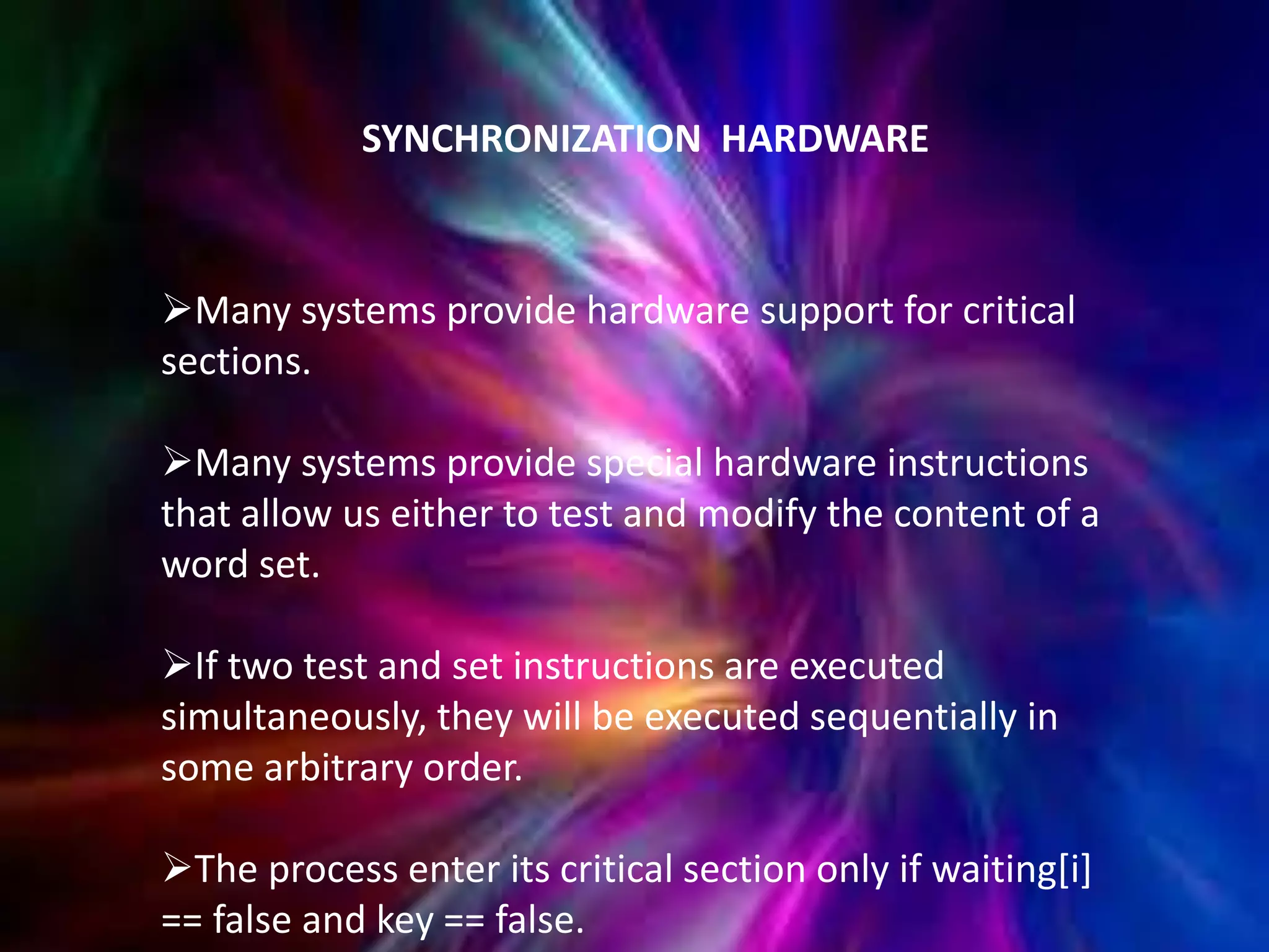 Synchronization Hardware-R.D.Sivakumar | PPTX | Operating Systems | Computer Software and ...