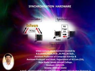 Synchronization Hardware-R.D.Sivakumar | PPTX | Operating Systems | Computer Software and ...