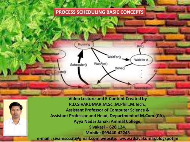 Process Scheduling Basic Concepts-R.D.Sivakumar | PPT