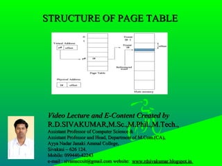 Structure of Page Tabe-R.D.Sivakumar | PPT