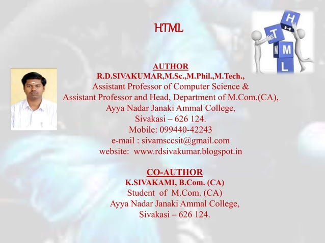 HTML - R.D.sivakumar | PPT