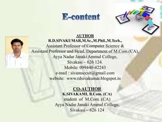 E-content - R.D.sivakumar | PPT
