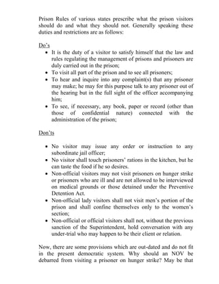 Prison Visiting System In India - R.K. Saxena - PVS India | PDF