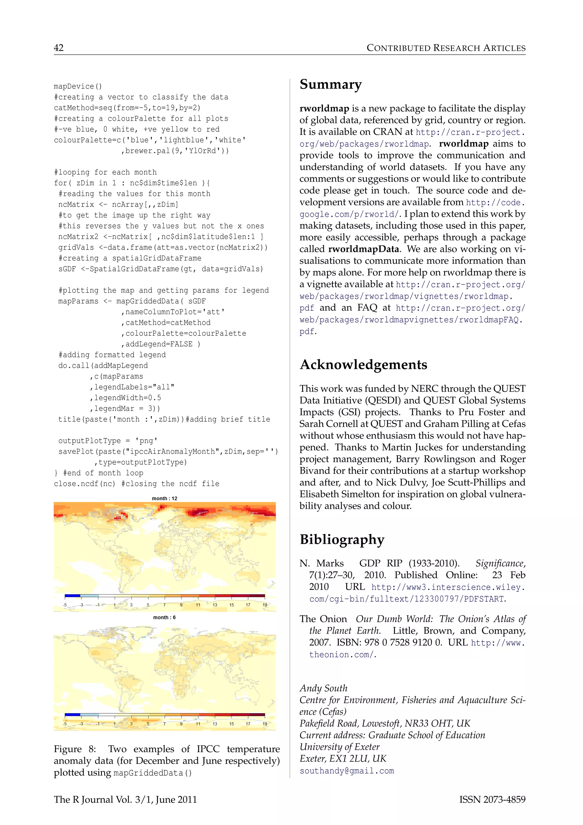 rworldmap: A New R package for Mapping Global Data | PDF