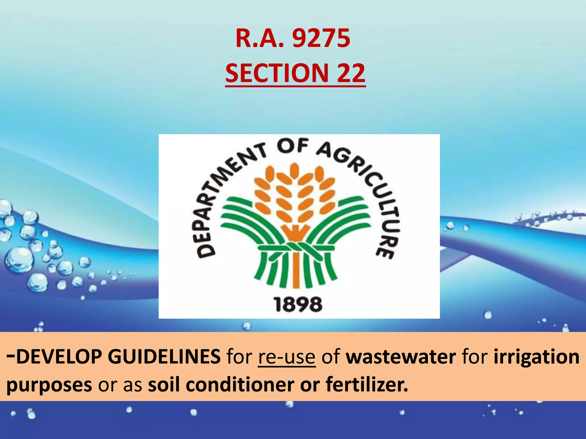 R.A. 9275 Philippine Clean Water Act of 2004 | PPTX