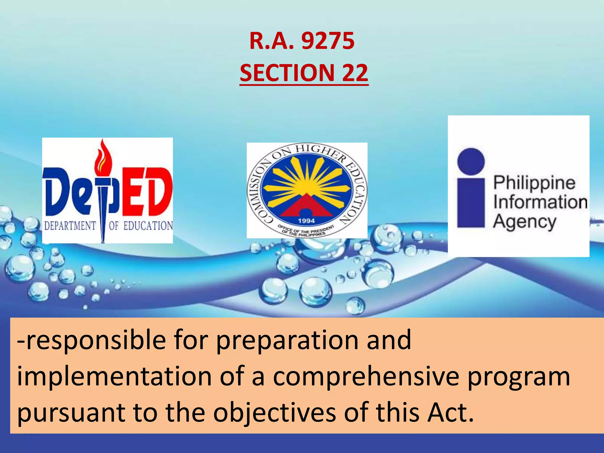 R.A. 9275 Philippine Clean Water Act of 2004 | PPTX