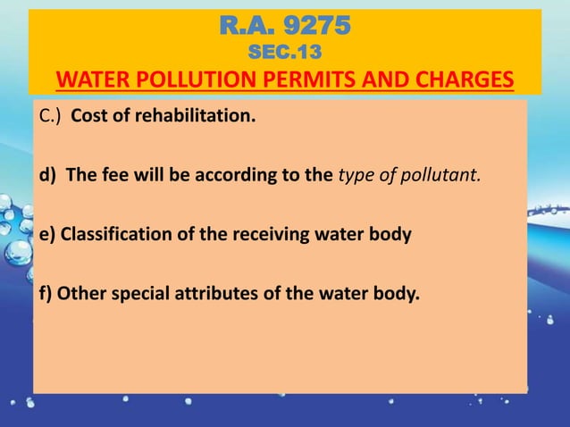 R.A. 9275 Philippine Clean Water Act of 2004 | PPTX | Chemistry | Science