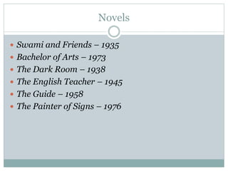 R.k narayan biography ppt | PPTX