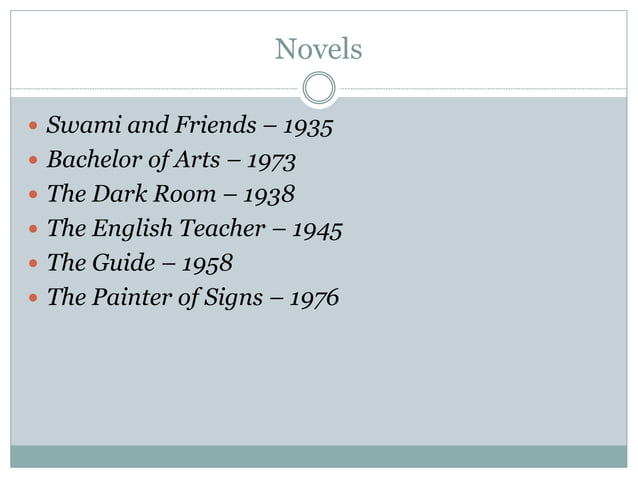 R.k narayan biography ppt | PPTX