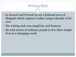 R.k narayan biography ppt | PPTX