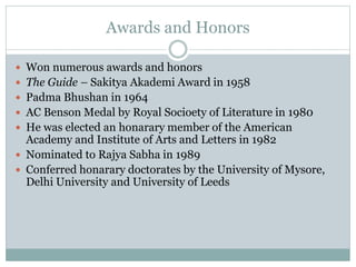 R.k narayan biography ppt | PPTX