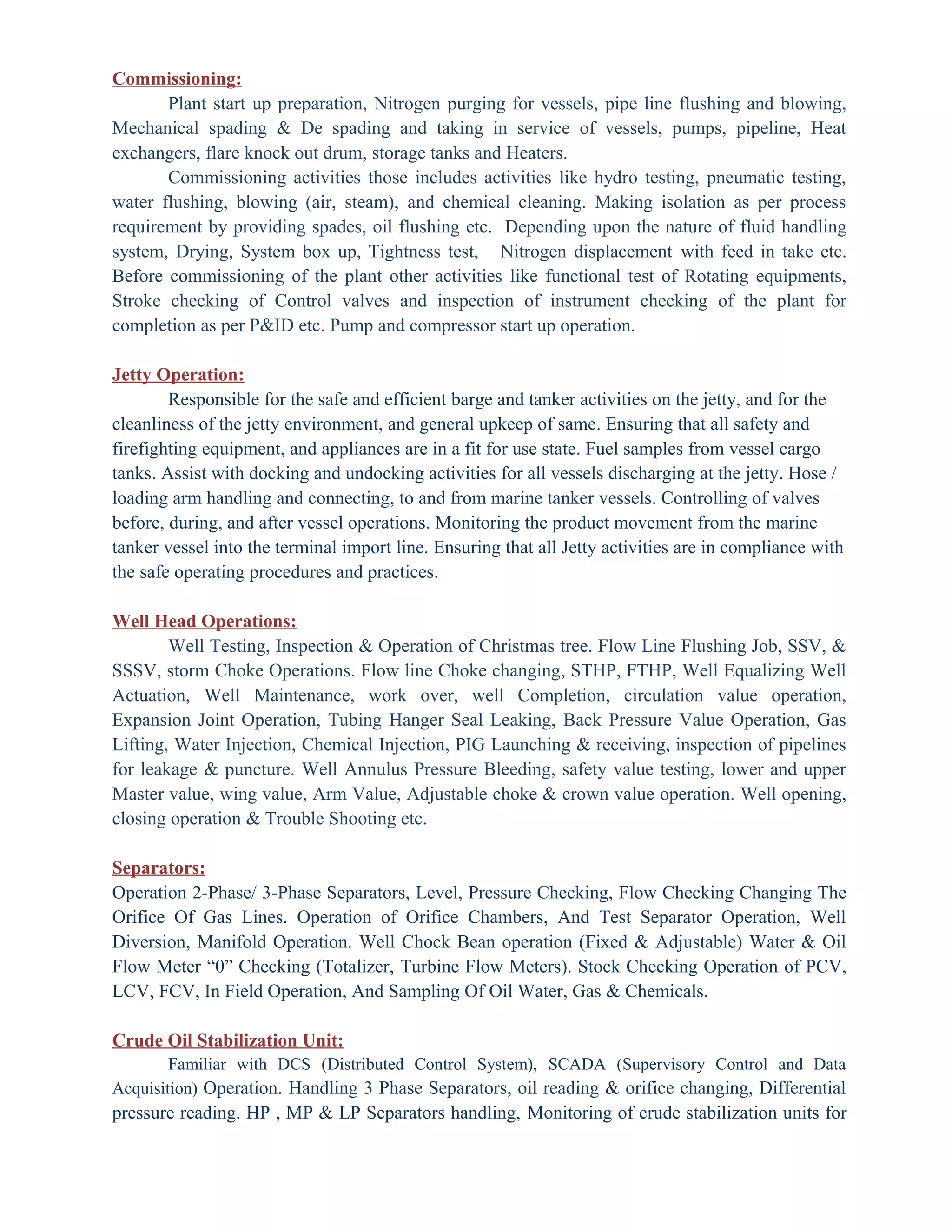 Production Operator | DOC