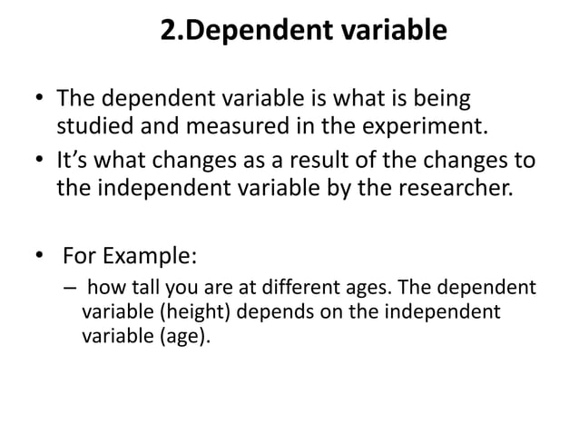 Variables & Research hypothesis | PPTX | Science