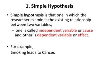 Variables & Research hypothesis | PPTX | Science