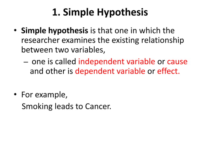 Variables & Research hypothesis | PPTX | Science