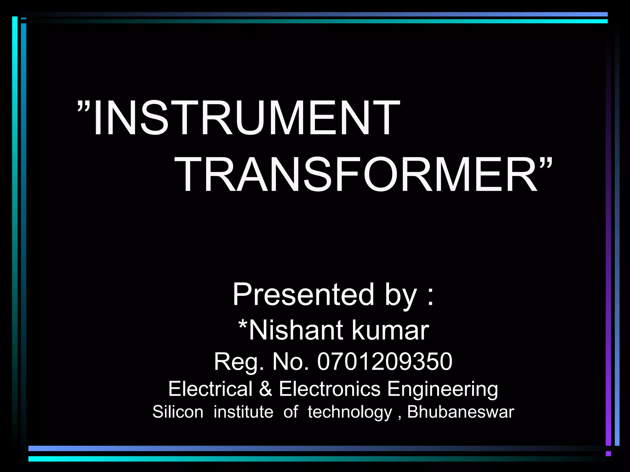 instrument transformer | PPT
