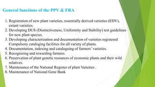 PPVFRA 2001 | PPTX | Agriculture | Industries