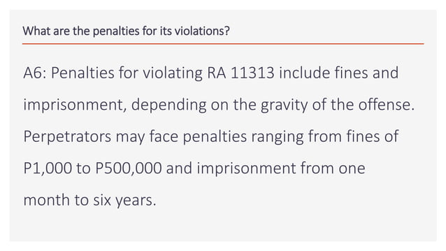 R.A 11313 SPACE ACT.pptx | Crime & Harmful Acts to Individuals, Society & Human Right Violations ...