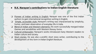 An Introductory presentation on R. K. Narayan | Indian Writing in ...