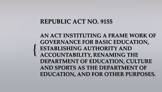 R.A-9155.pptx government of basic education act | PPTX