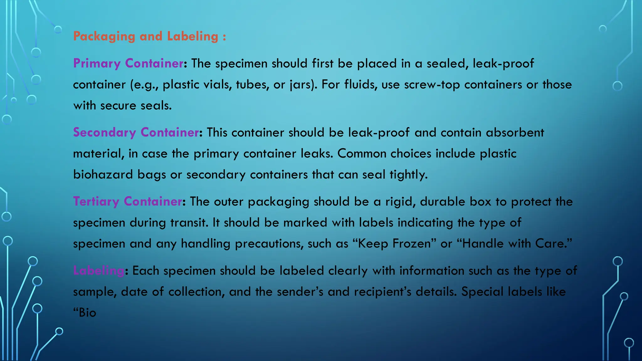 Clinical Laboratory Technology- Handling, Preservation, Transport of ...