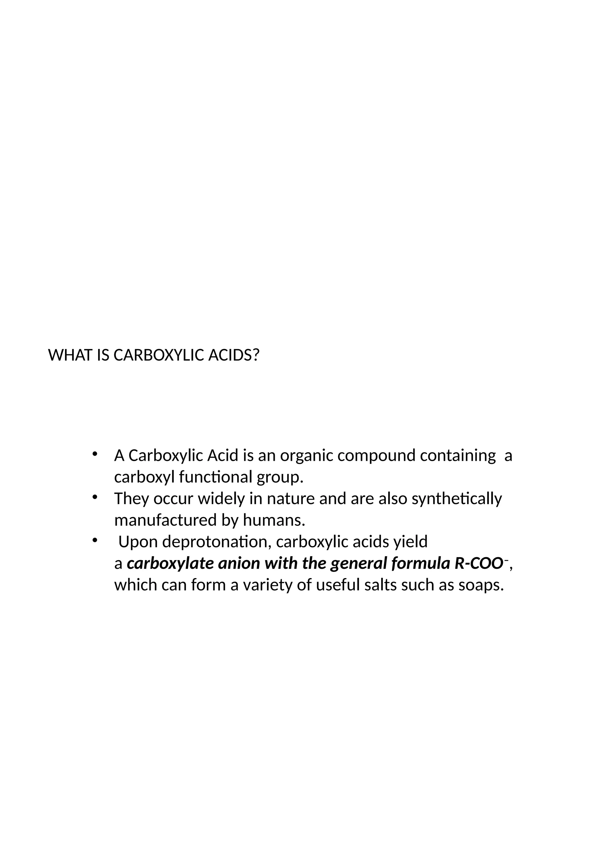 chemistry - carboxylic acids and their reactions. | PPTX