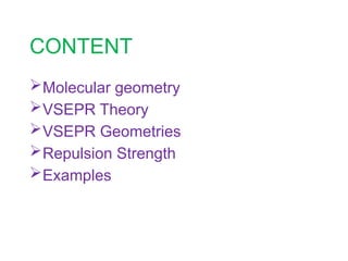 VALENCE SHELL ELECTRON PAIR THEORY -VSEPR | PPTX