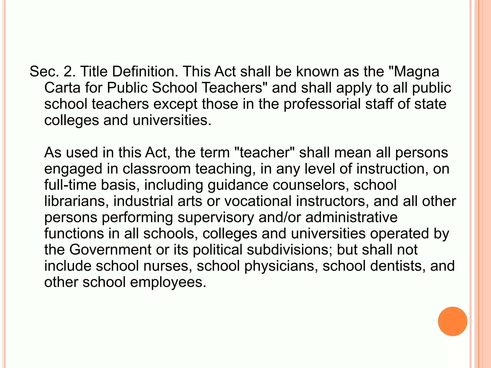R.a.4670 magna carta for public school teachers | PPTX