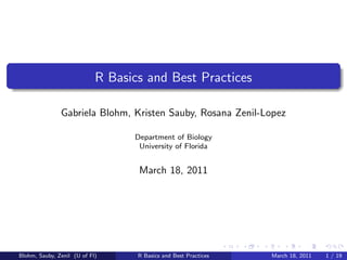R Basics and Best Practices | PPT