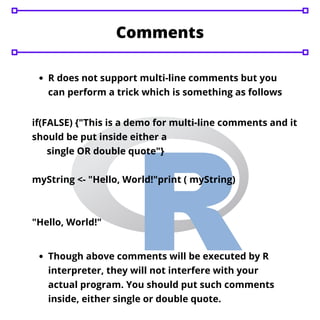 R basic syntax | PDF | Programming Languages | Computing