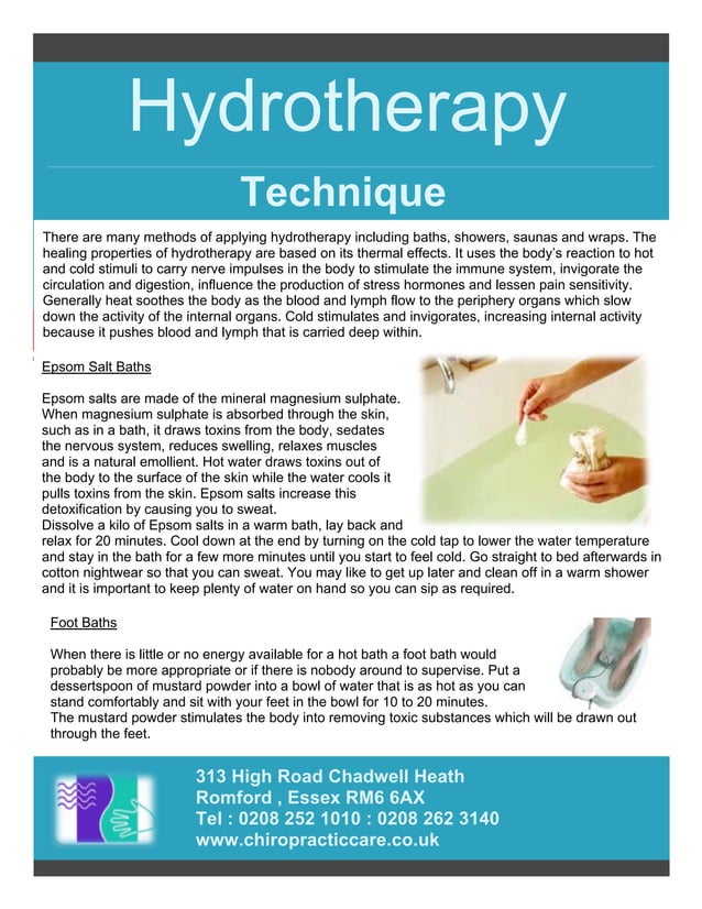 Hydrotherapy leaflet | PDF