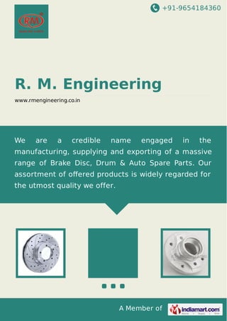 R. M. Engineering | PDF | Manufacturing Industry | Industries