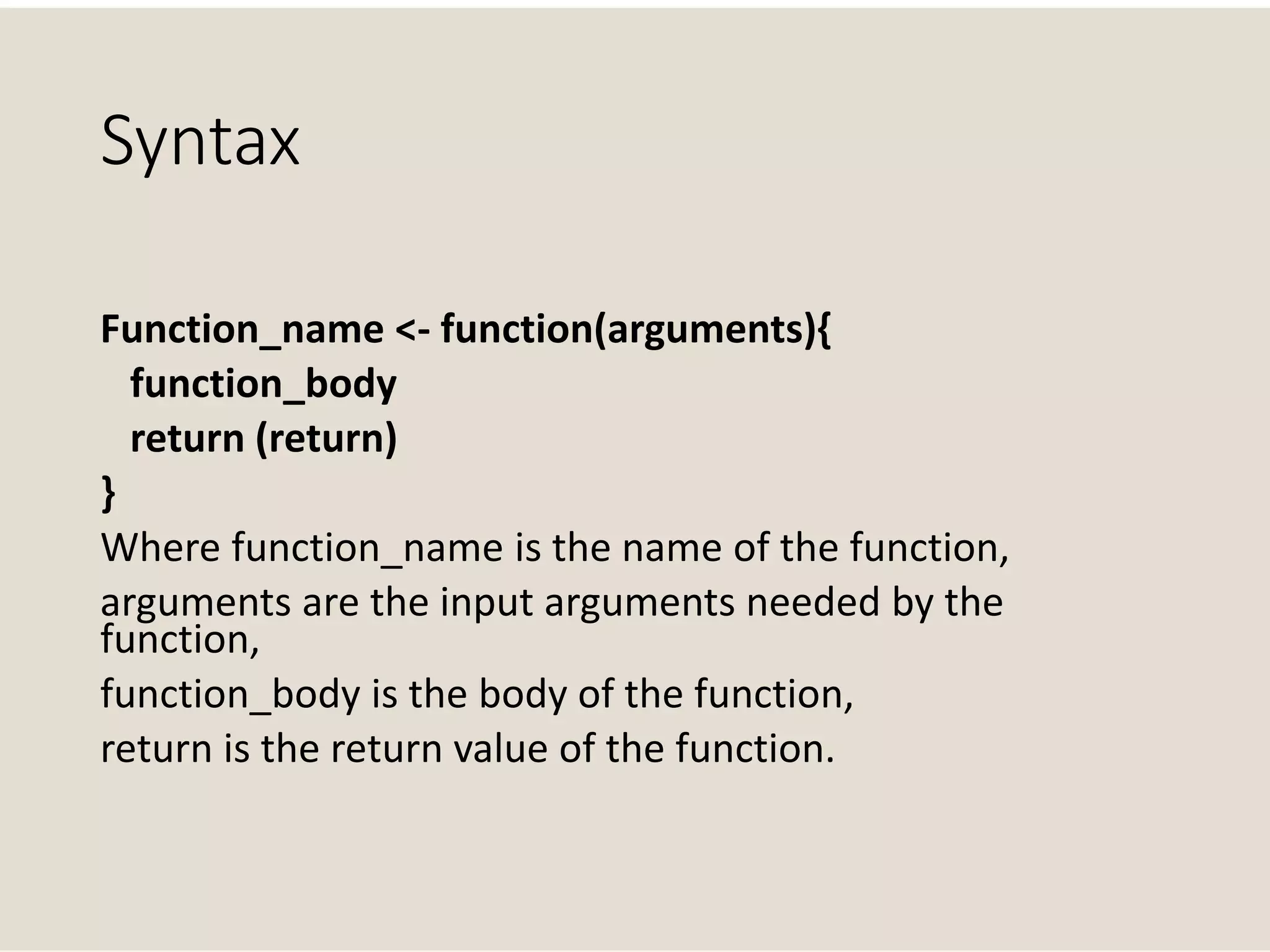 User Defined Functions In R Pptx Programming Languages Computing