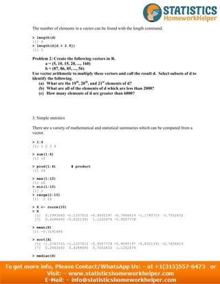 R Programming Homework Help | PDF | Programming Languages | Computing