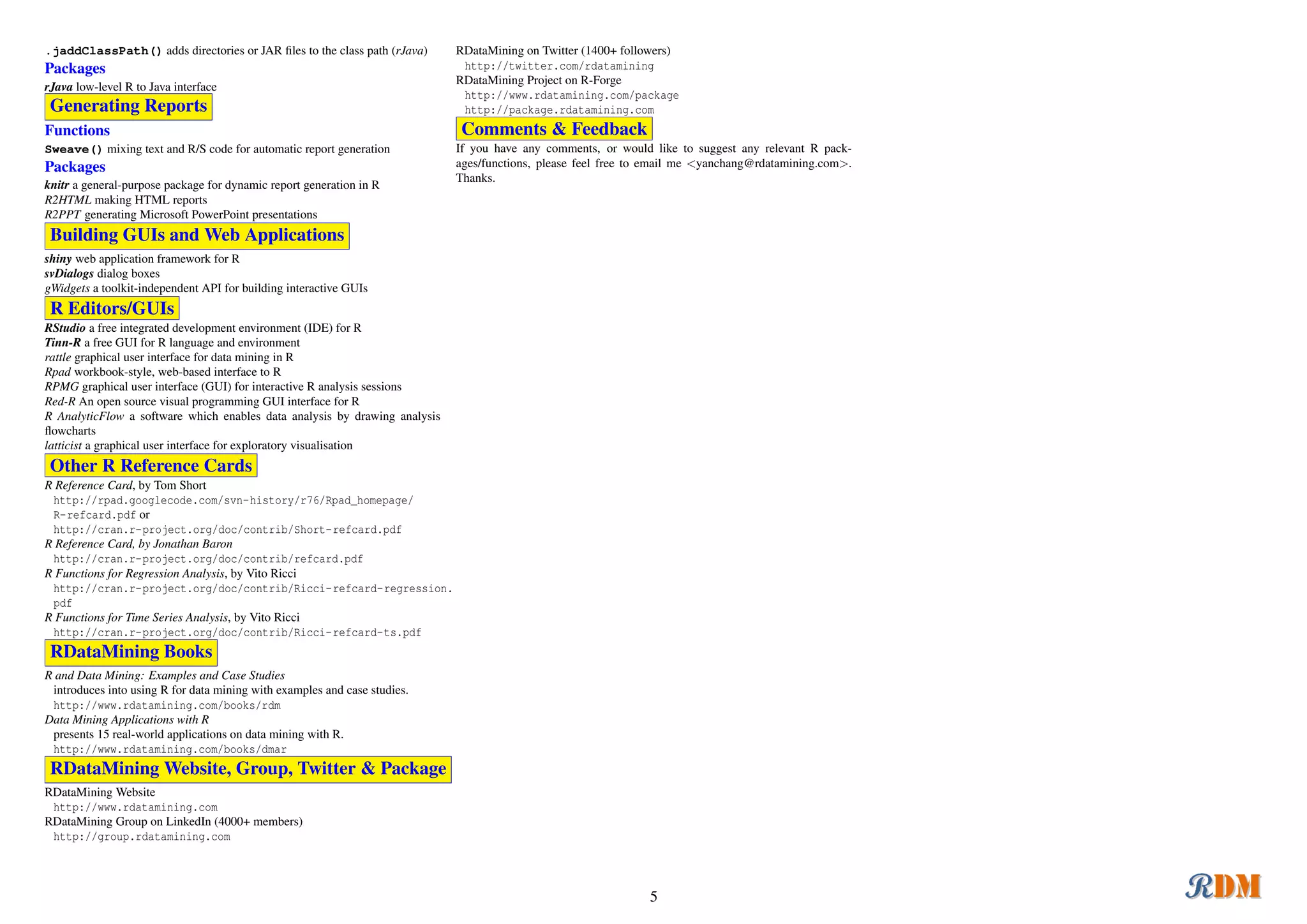 R refcard-data-mining | PPT