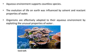 WEAK INTERACTIONS IN AQUEOUS SYSTEMS AND FITNESS OF THE AQUEOUS ...