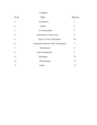 Touch Technology | DOC