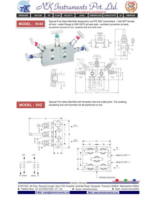R type Five Valve Manifold (5VR) | PDF