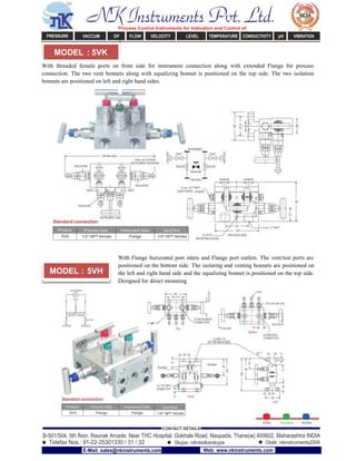 R type Five Valve Manifold (5VR) | PDF