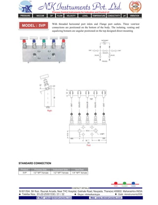 R type Five Valve Manifold (5VR) | PDF