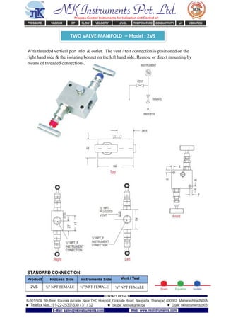 R type Two Valve Manifold (2VA) | PDF
