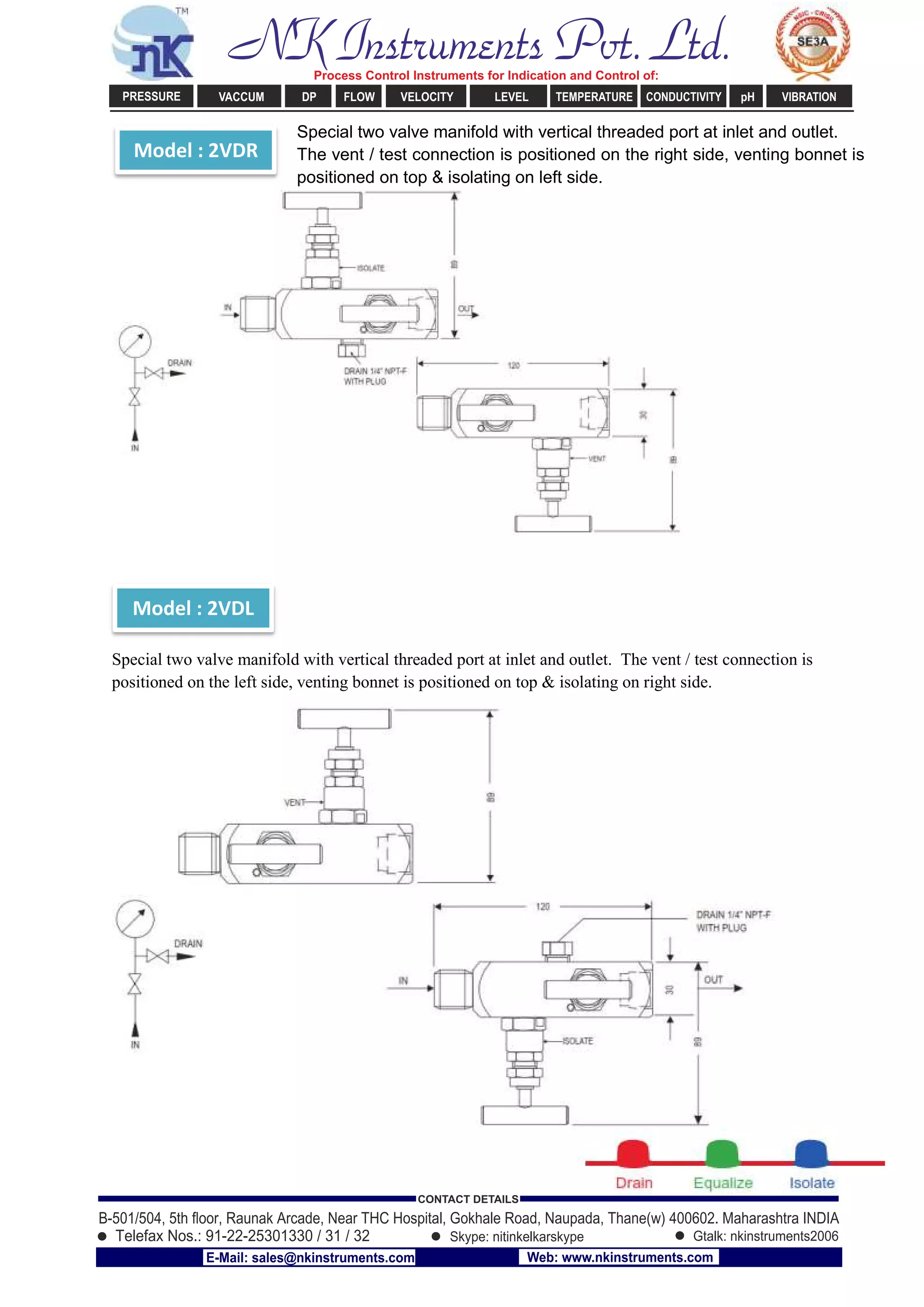 R type Two Valve Manifold (2VT) | PDF