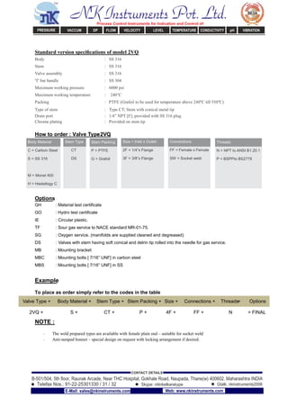 R type Two Valve Manifold (2VT) | PDF