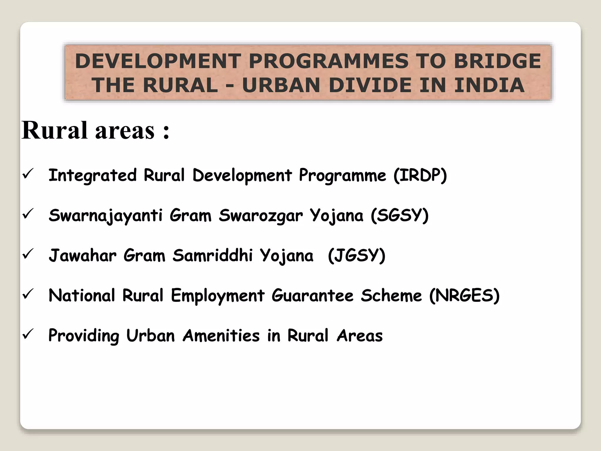 Rural-Urban Disparity in India | PPT