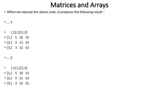 R Programming and Lab - Unit II with examples | PPT