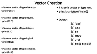 R Programming and Lab - Unit II with examples | PPT