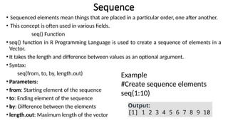 R Programming and Lab - Unit II with examples | PPTX