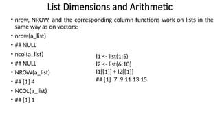 R Programming and Lab - Unit III pptxs | PPTX