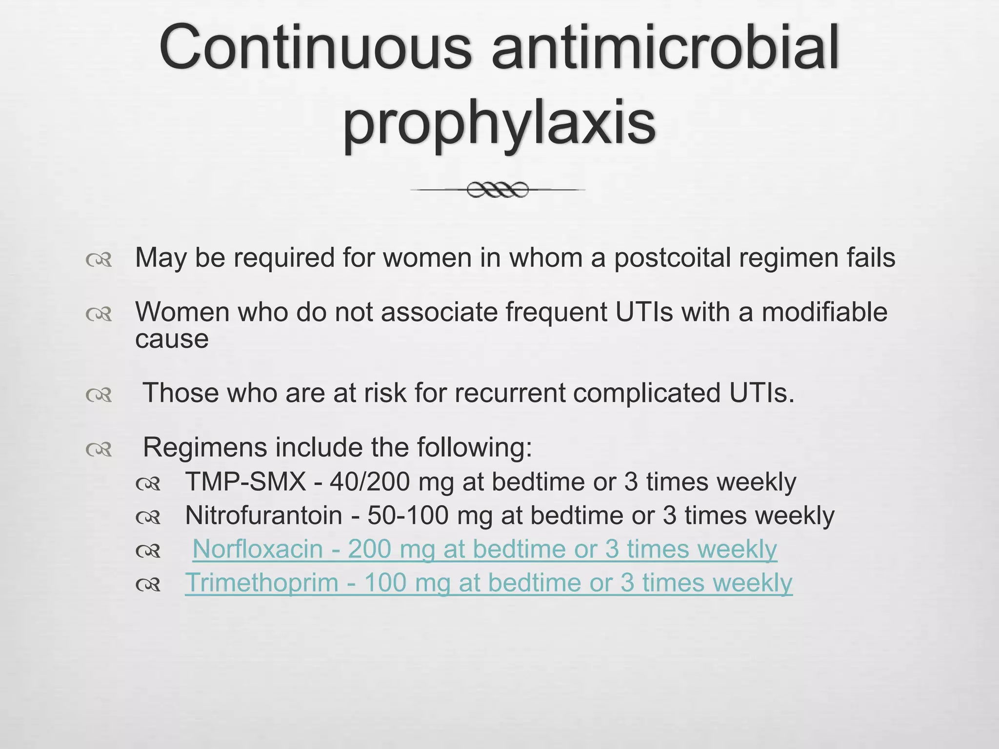 Management of Recurrent UTI in Female | PPTX